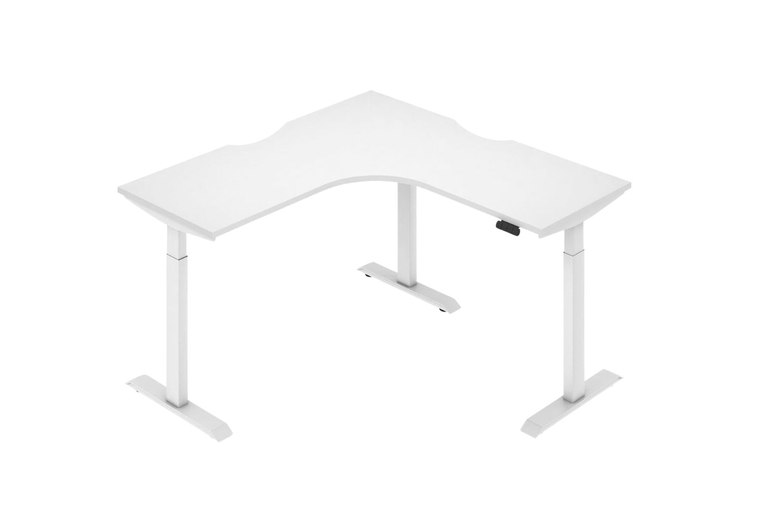 UP1 150/160 L SHAPE ADJUSTABLE DESK *White Top White Base - 150 Top 695 ...
