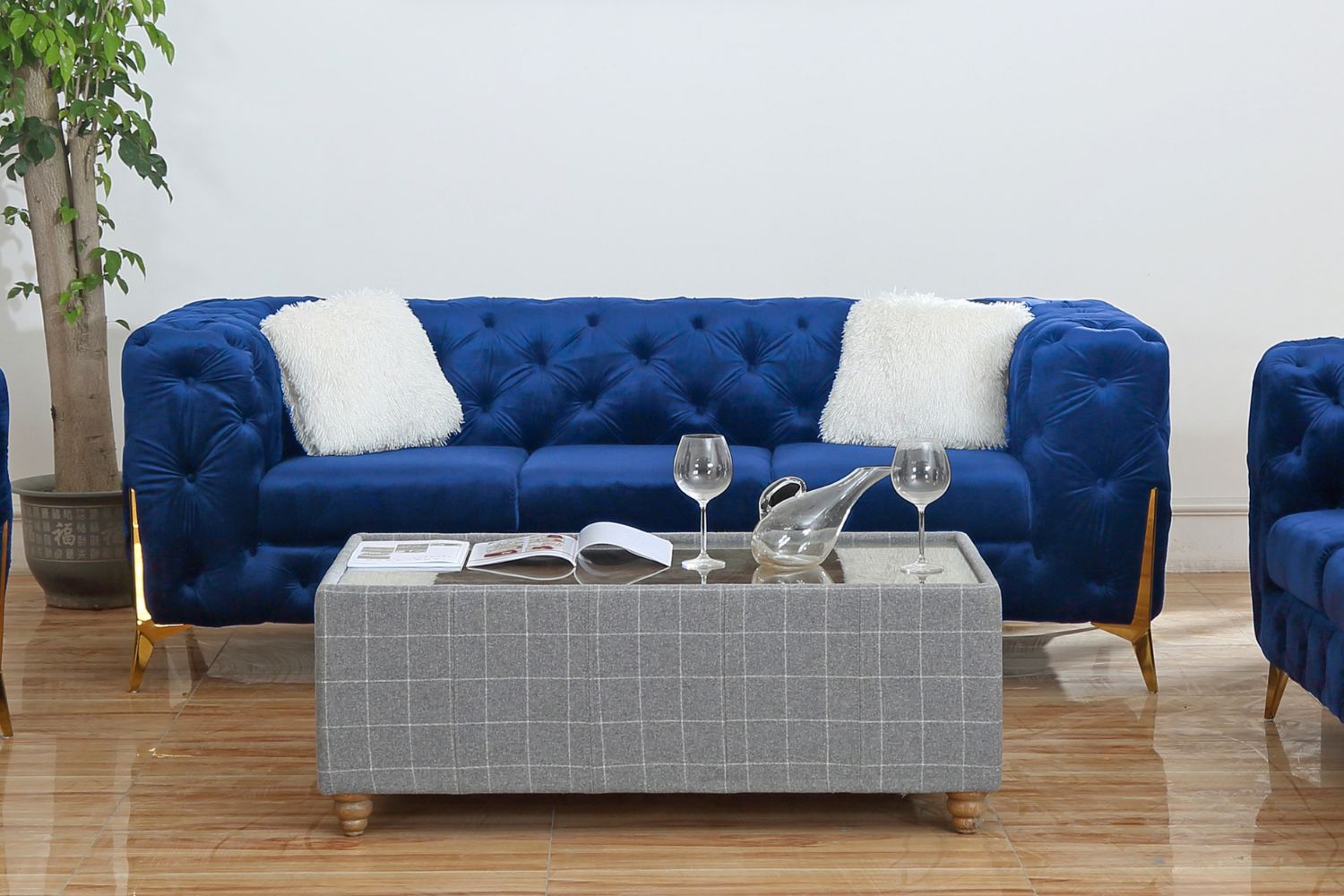 MANCHESTER Blue Sofa - 1 Seat