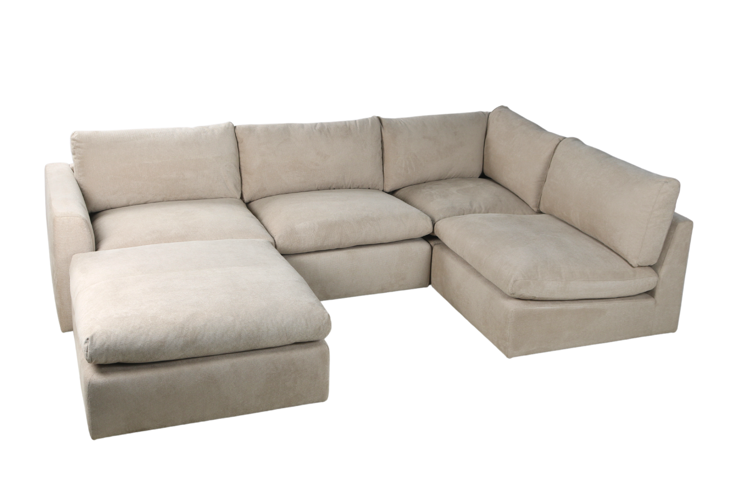 SKYLAR Sectional Modular Fabric Sofa (Sandstone) - Chaise Facing Left