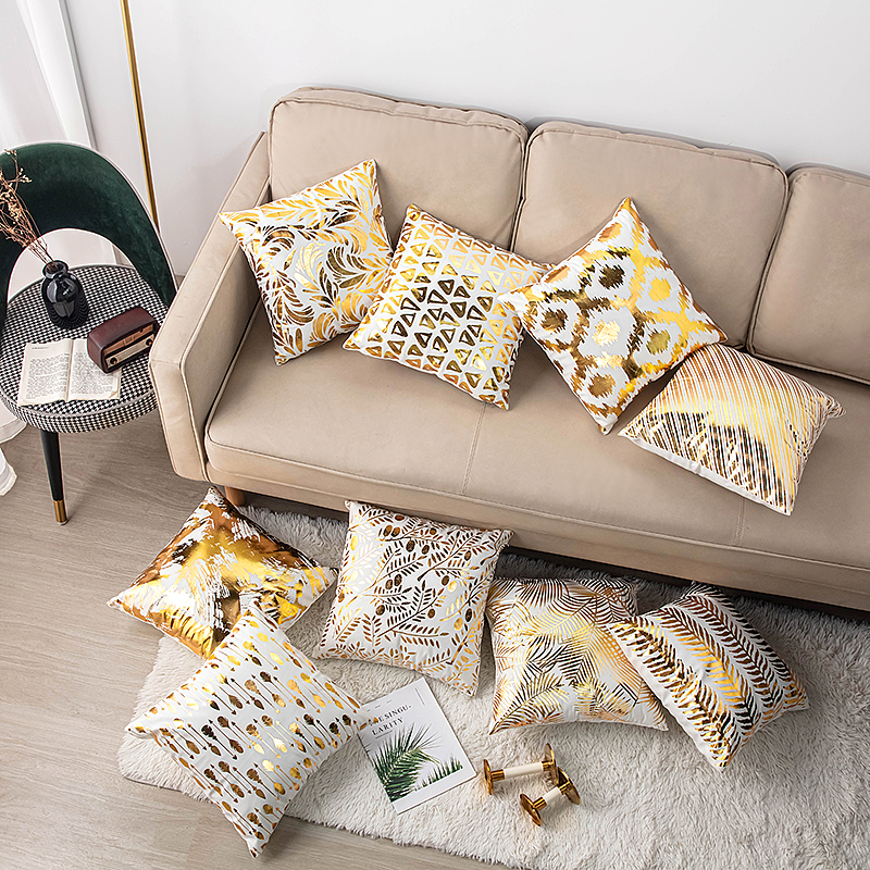 GOLD COLLECTION Bronzing Gold Fabric Pillow with Inner Assorted ...