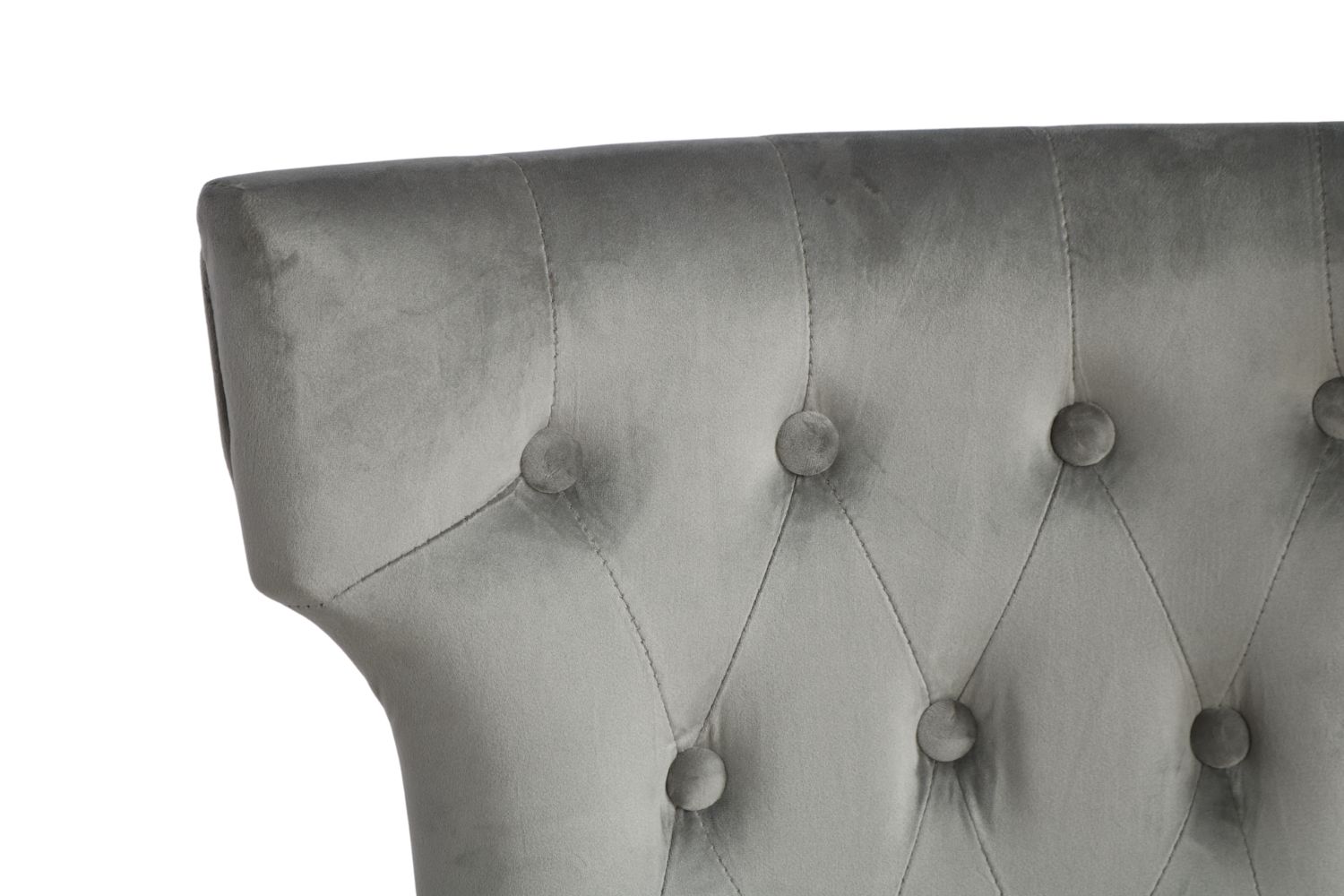 JORDAN Tufted Winged Back Dining Chair (Grey)