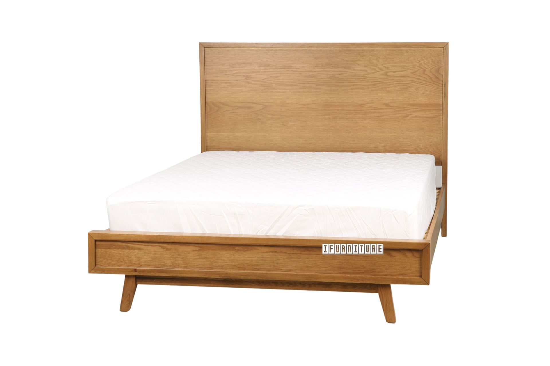RETRO Oak Bed Frame in Queen Size (Maple Colour)