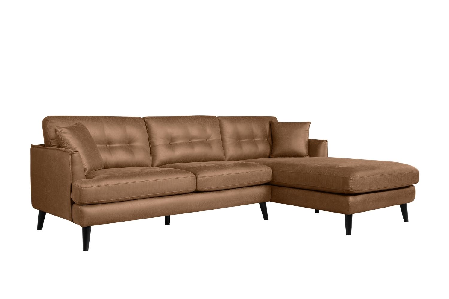 BARRET Sectional Air Leather Sofa (Brown) - Chaise Facing left