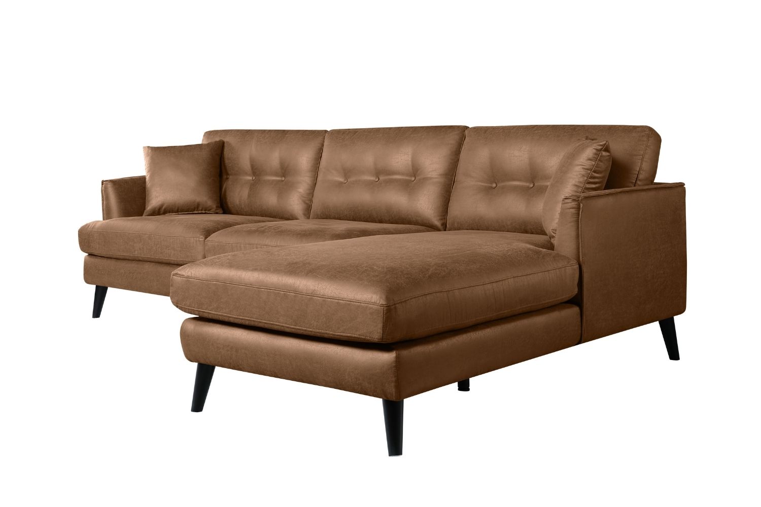 BARRET Sectional Air Leather Sofa (Brown) - Chaise Facing left