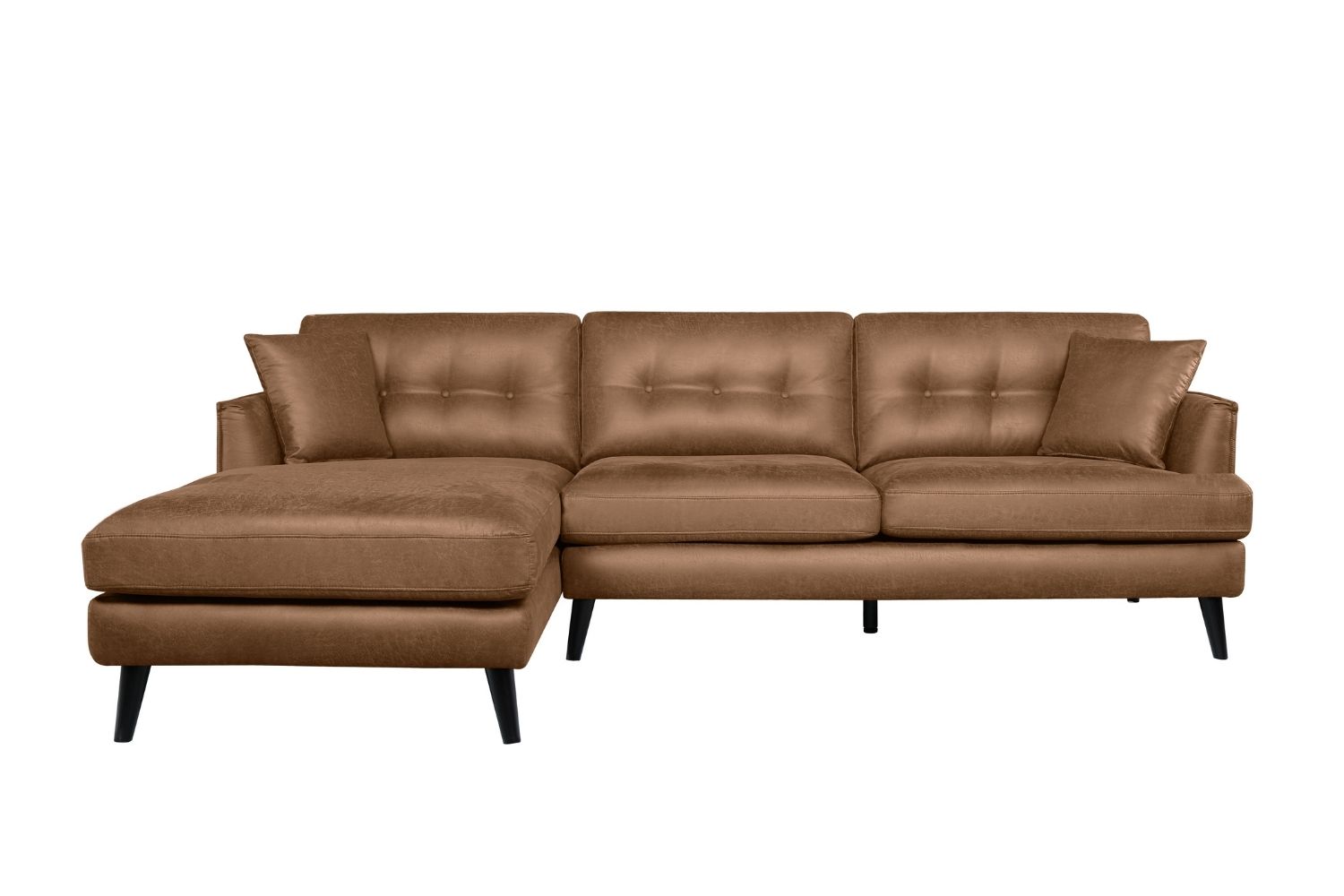 BARRET Sectional Air Leather Sofa (Brown) - Chaise Facing left