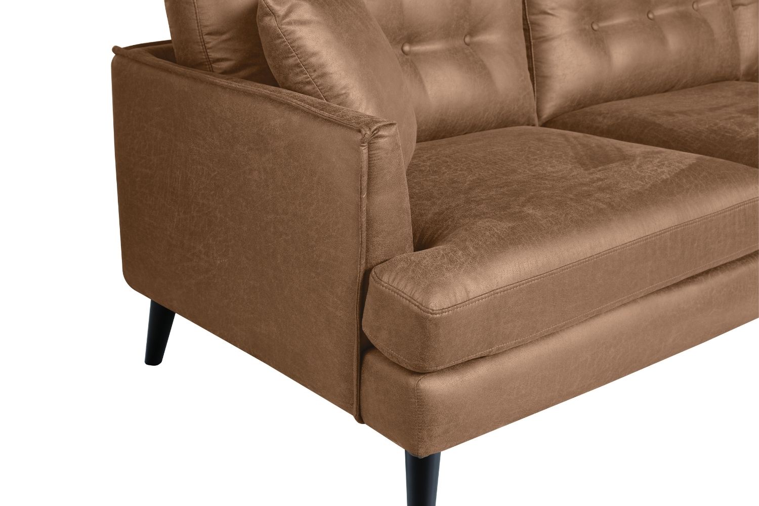 BARRET Sectional Air Leather Sofa (Brown) - Chaise Facing Right