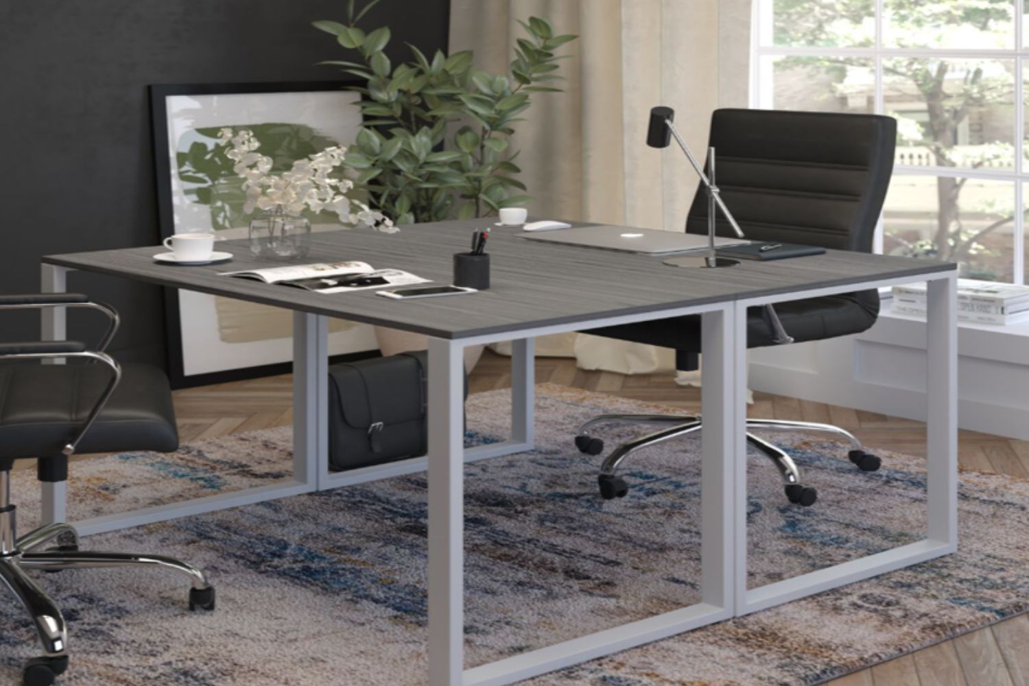 MARK 140 Desk (Rustic Grey & White)