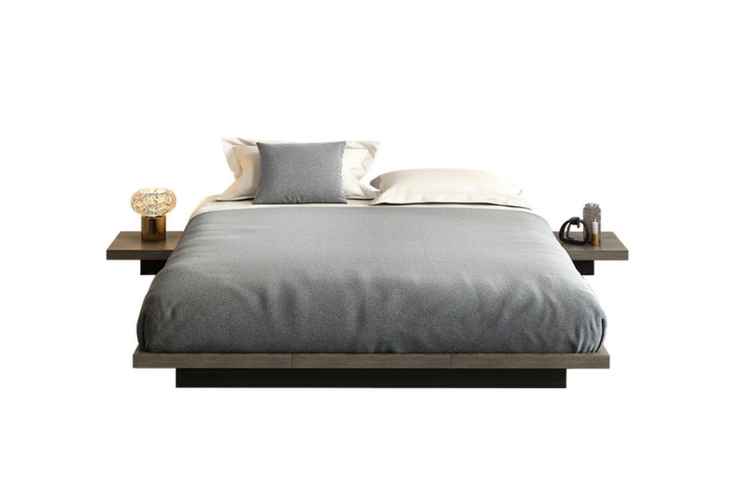 YORU Japanese Bed Base Only in Queen/Super King Size (Dark Grey)