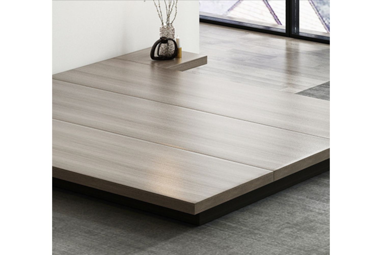 YORU Japanese Bed Base Only in Queen/Super King Size (Dark Grey)