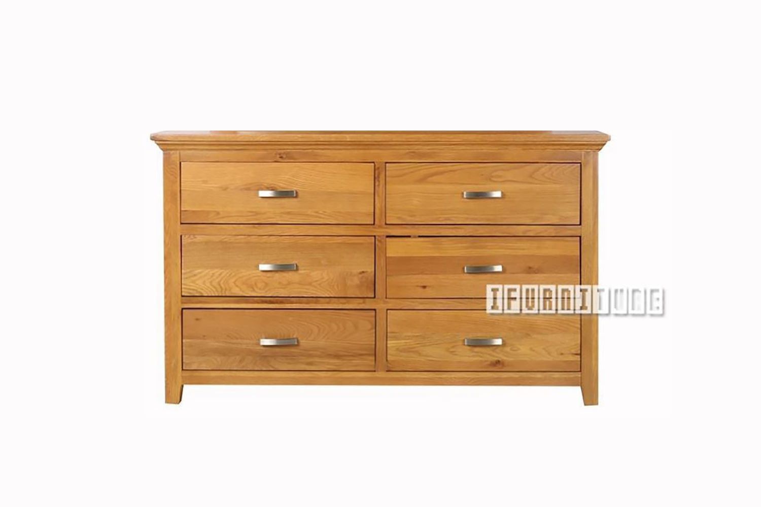 NOTTINGHAM 6-Drawer Dressing Table with Mirror (Solid Oak)