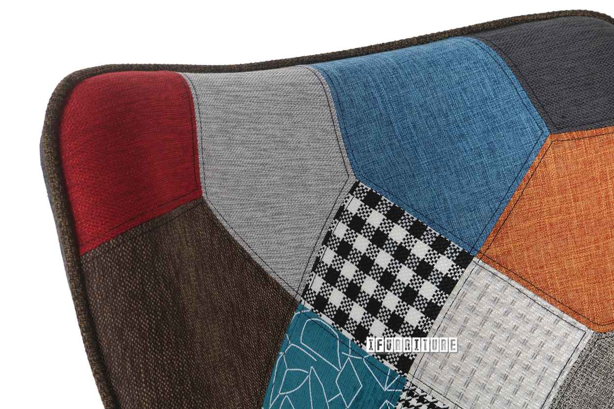 TARTAN Patchwork Dining Arm Chair & Ottoman