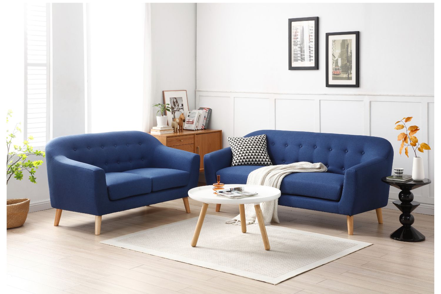 BRACKE Fabric Sofa Range (Blue) - 3 Seater