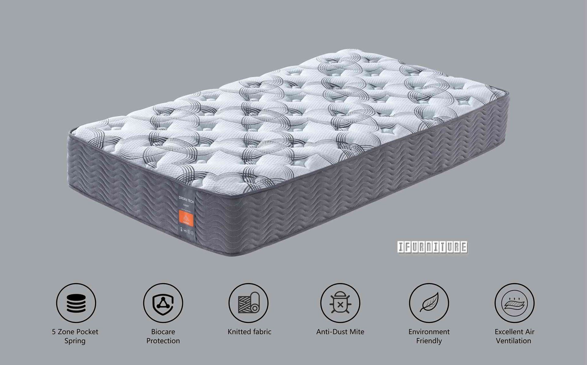 SUNSET 5-Zone Pocket Spring Mattress - Eastern King
