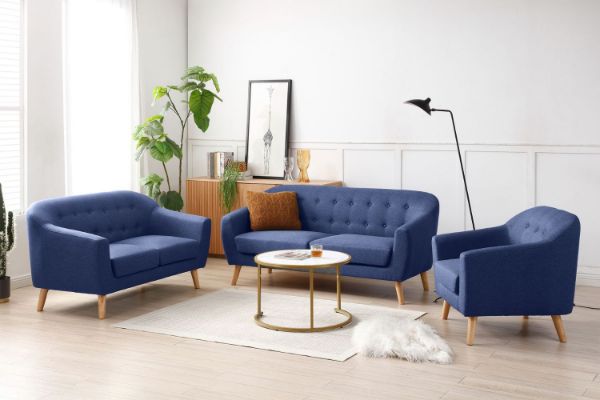 The range blue sofa store