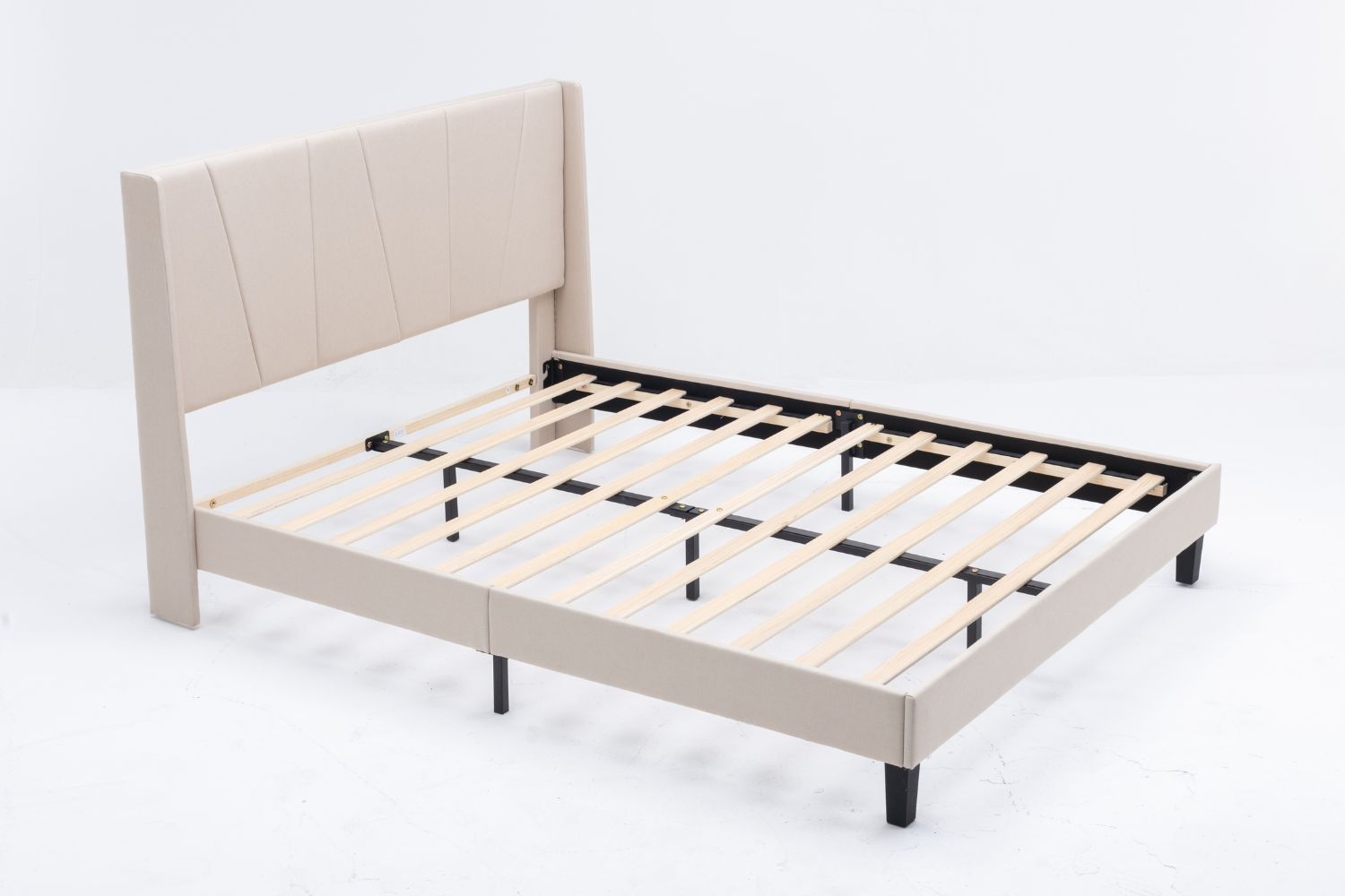 ALASKA Fabric Bed Frame (Beige) - Double Size