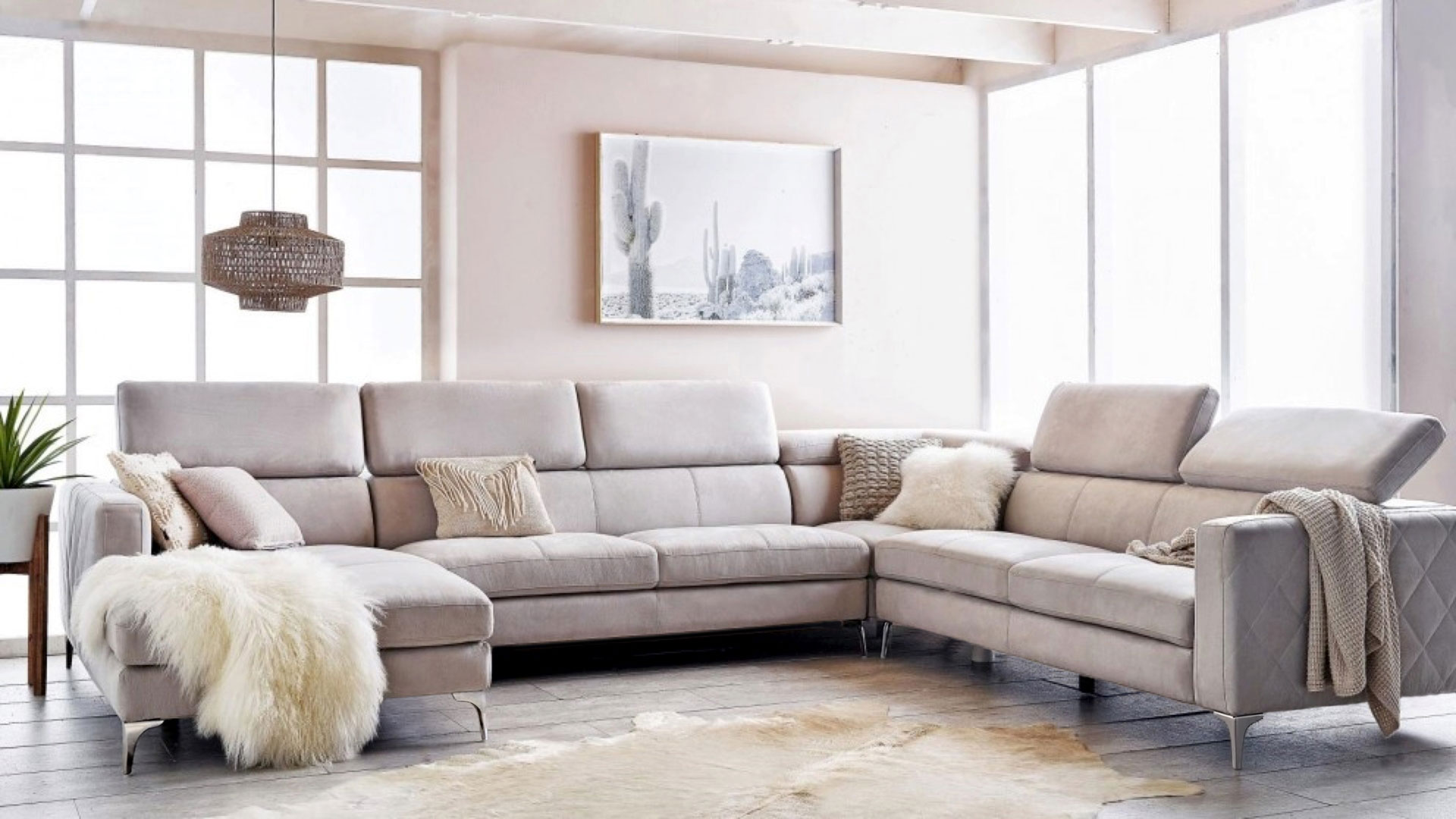 HOUSTON Memory Foam Modular Sectional Sofa - Chaise Facing Left