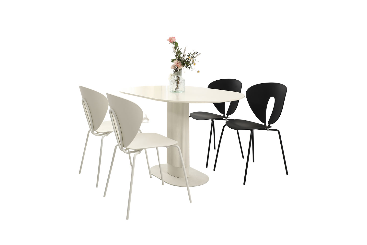 SLEEKLINE Stackable Dining Chair (White) - 4 Chairs in 1 Carton