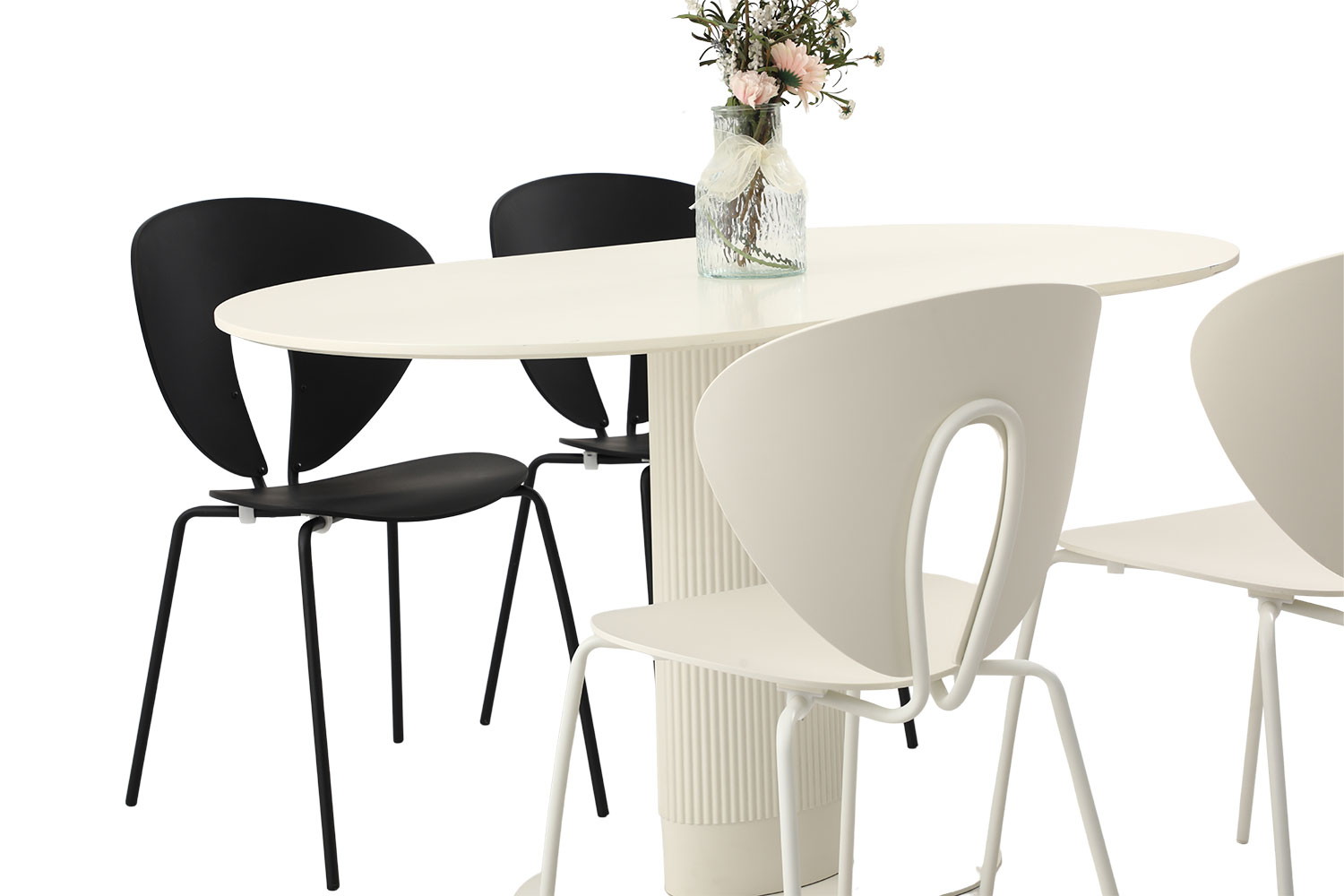 SLEEKLINE Stackable Dining Chair (White) - 4 Chairs in 1 Carton