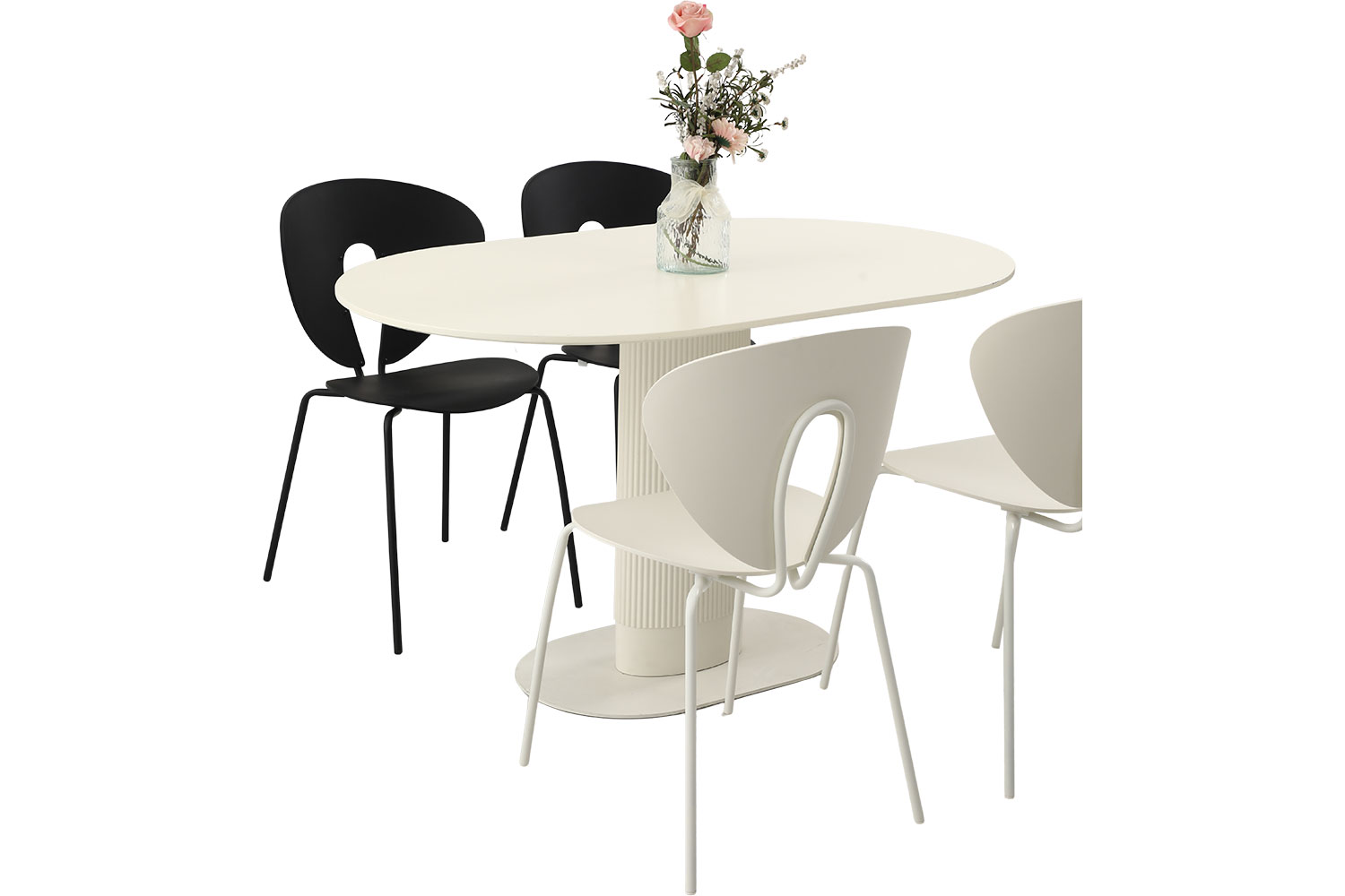 SLEEKLINE Stackable Dining Chair (White) - 4 Chairs in 1 Carton