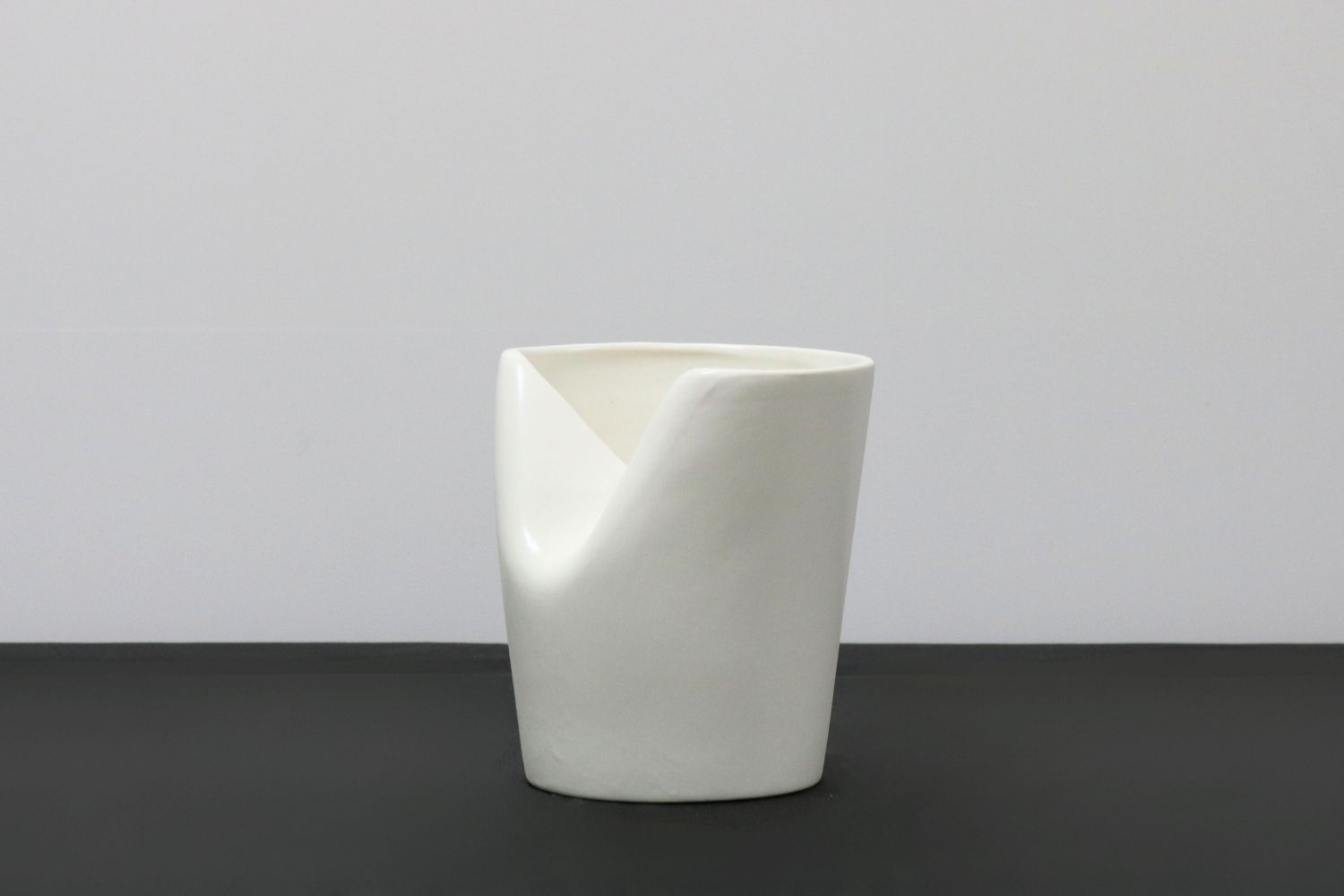 CERAMIC Folded Top Tapered Vase