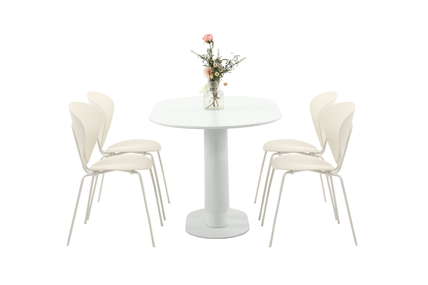 SLEEKLINE 5PC Dining Set (White)