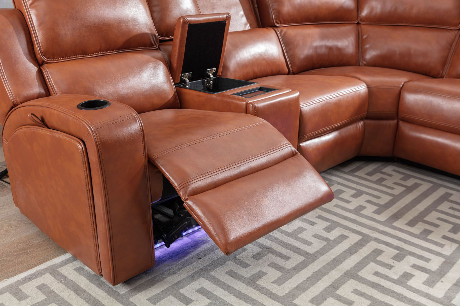 FARMLYN Electric Adjustable Seat Reclining Corner Sofa/Modular Sofa ...