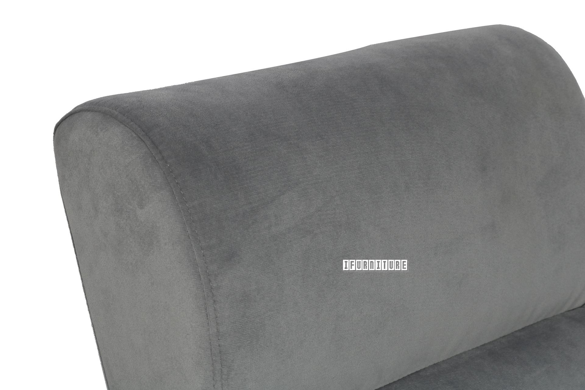 AMINAH Push-Back Reclining Velvet Chair (Light Grey)