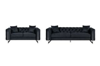 ASTRA 3/2/1 Seater Velvet Sofa Range (Black)