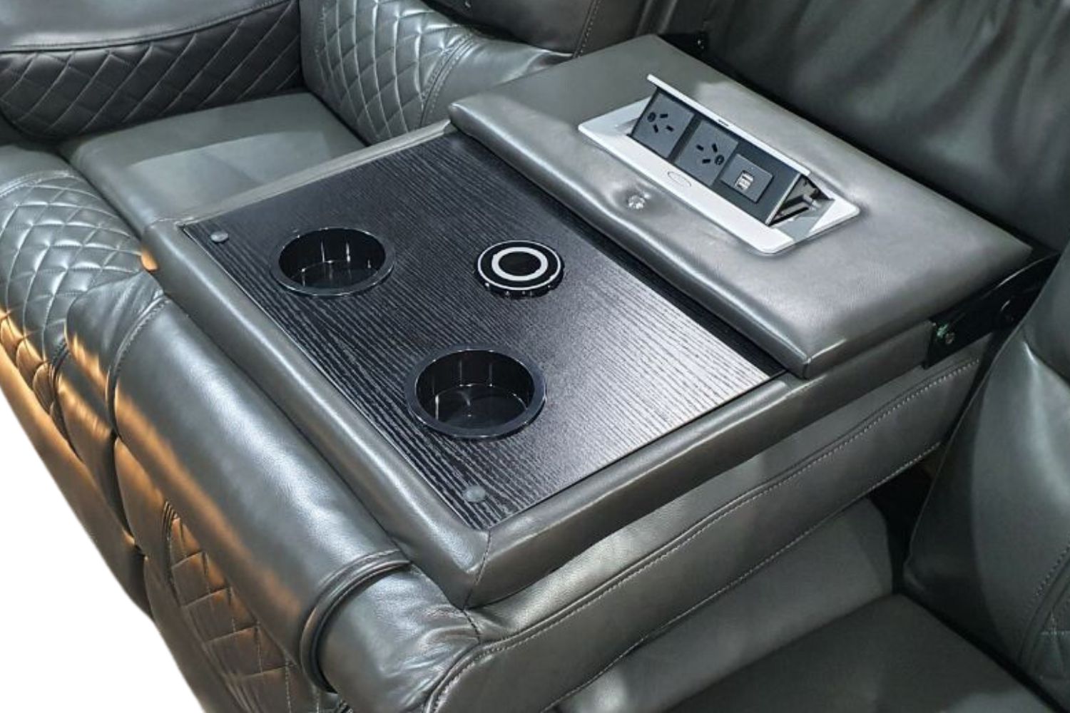 LAKELAND Reclining Sofa Range with Bluetooth Speaker and LED Lights (Grey)