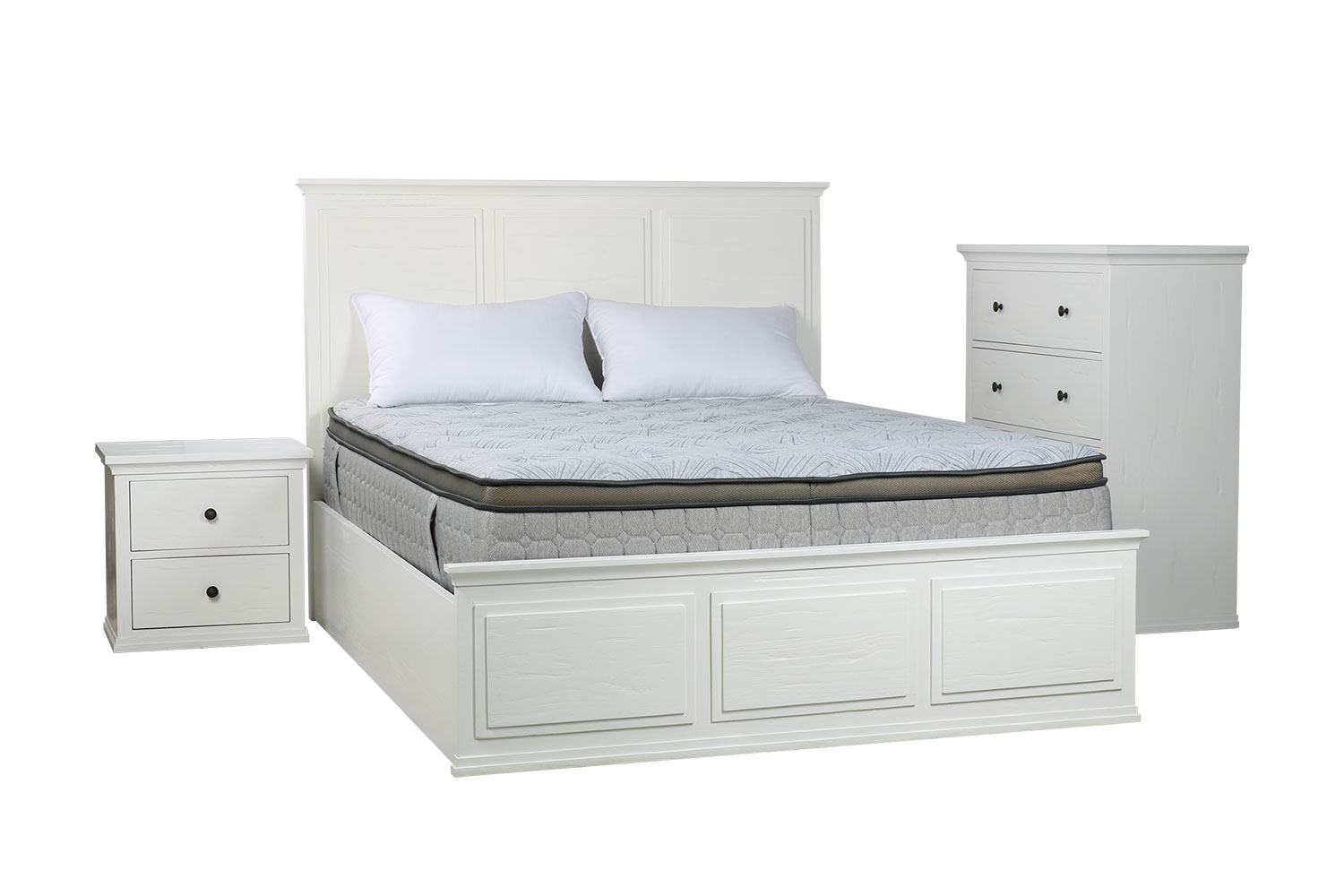 MADISON 4PC Bedroom Range in Queen/Super King Size (White)