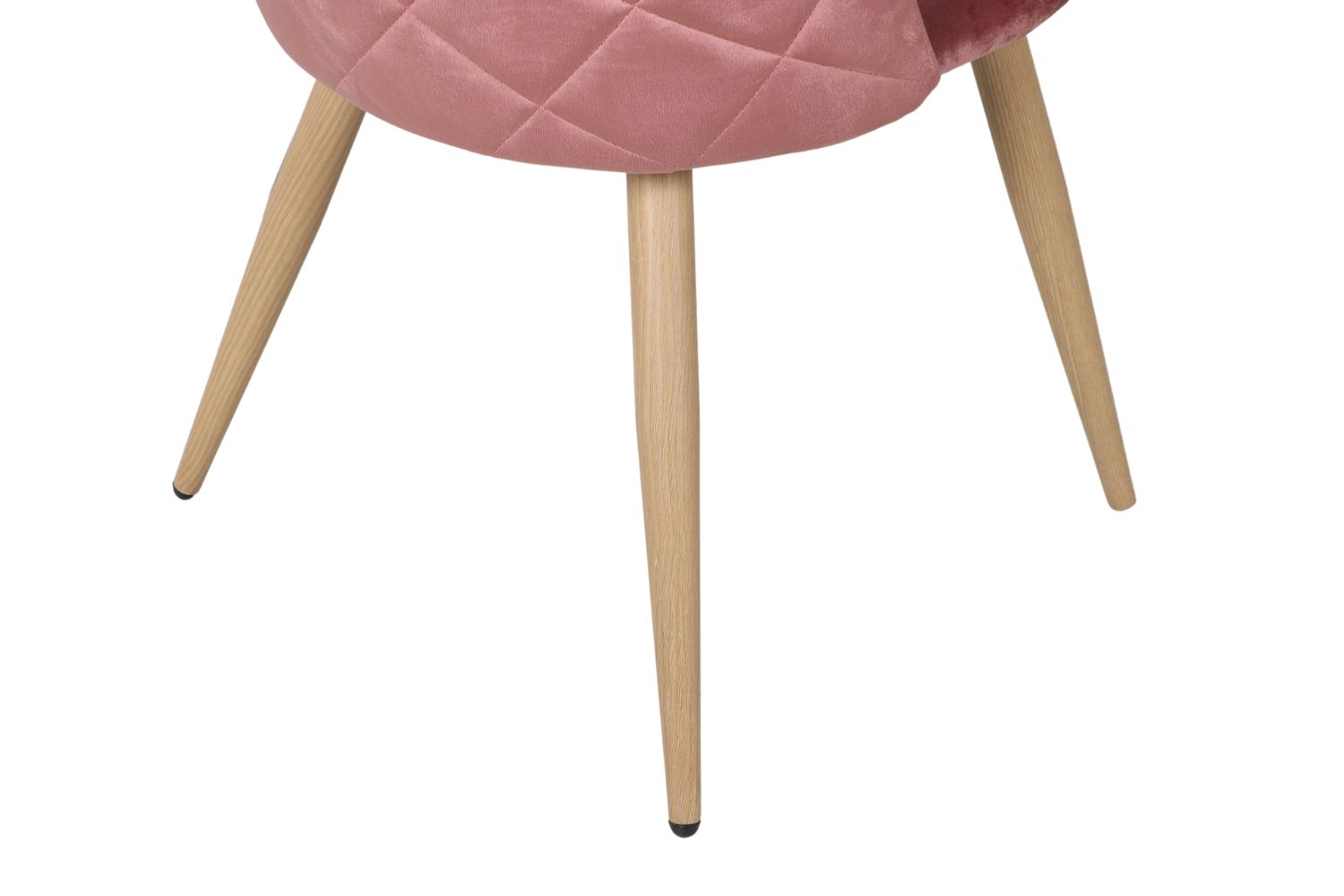 SOLIS Velvet Dining Chair with Wood Color Metal Legs (Rose Pink)