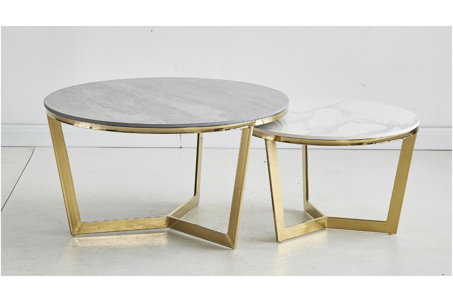 LUXE Ceramic Coffee Table (Golden Legs)