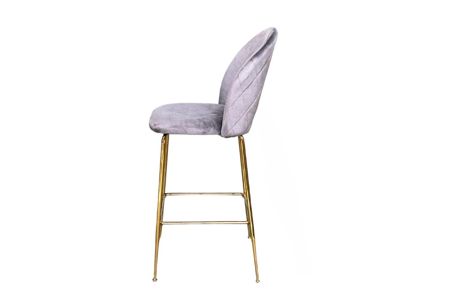 MILAN Velvet Barstool (Grey)