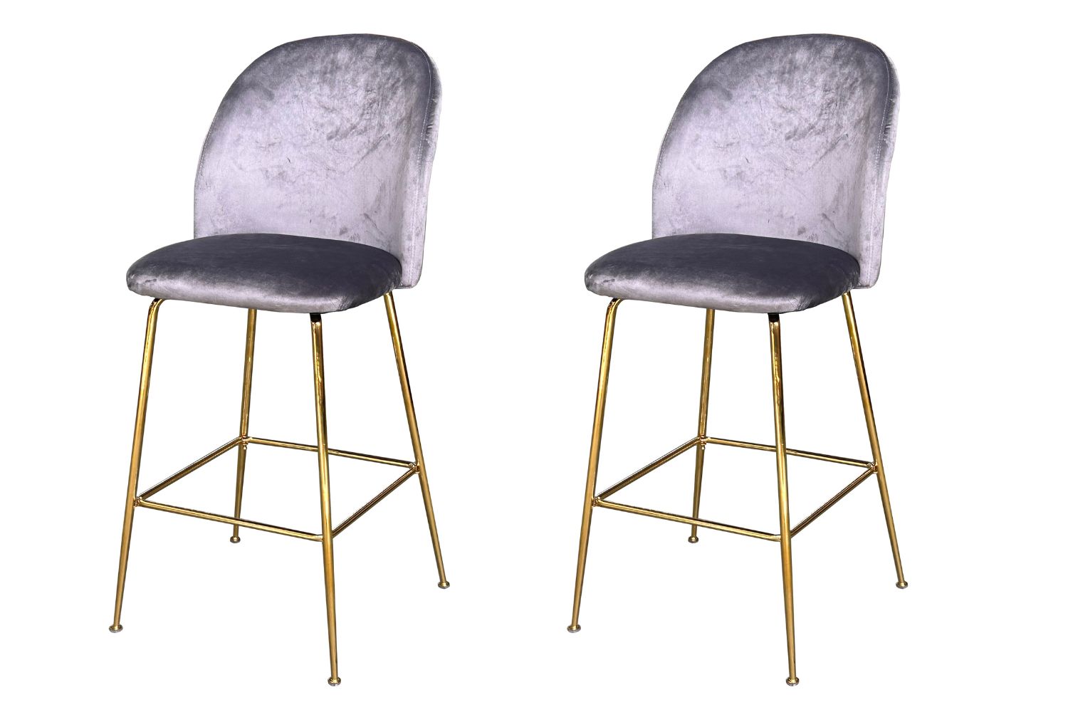 MILAN Velvet Barstool (Grey) - Each