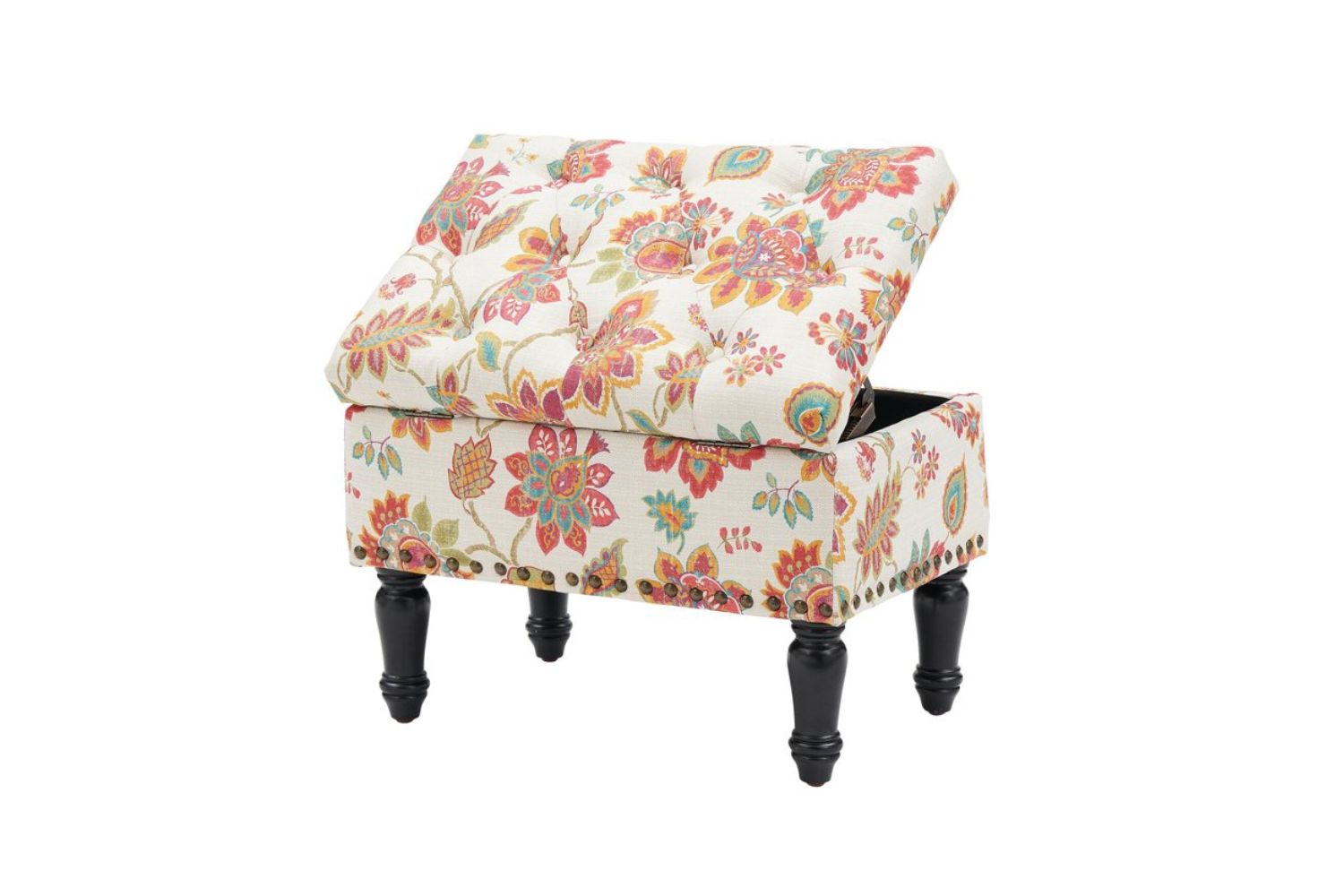 ROUX Fabric Storage Ottoman (Flower)
