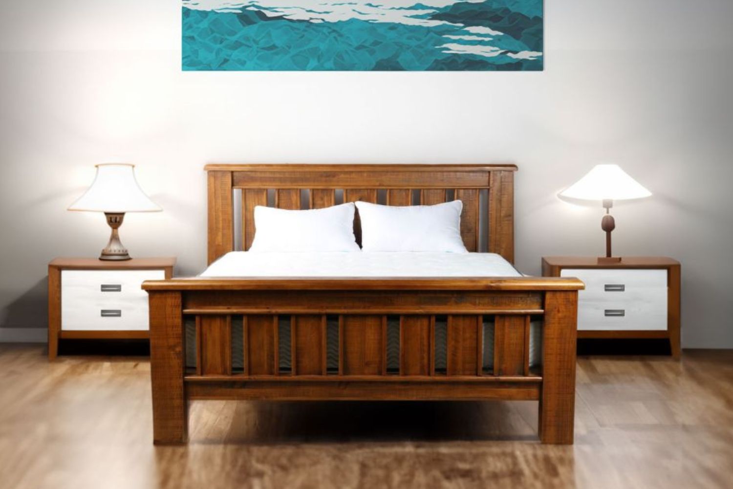 FLINDERS Solid Pine Wood Bed Frame in Queen/Super King Size