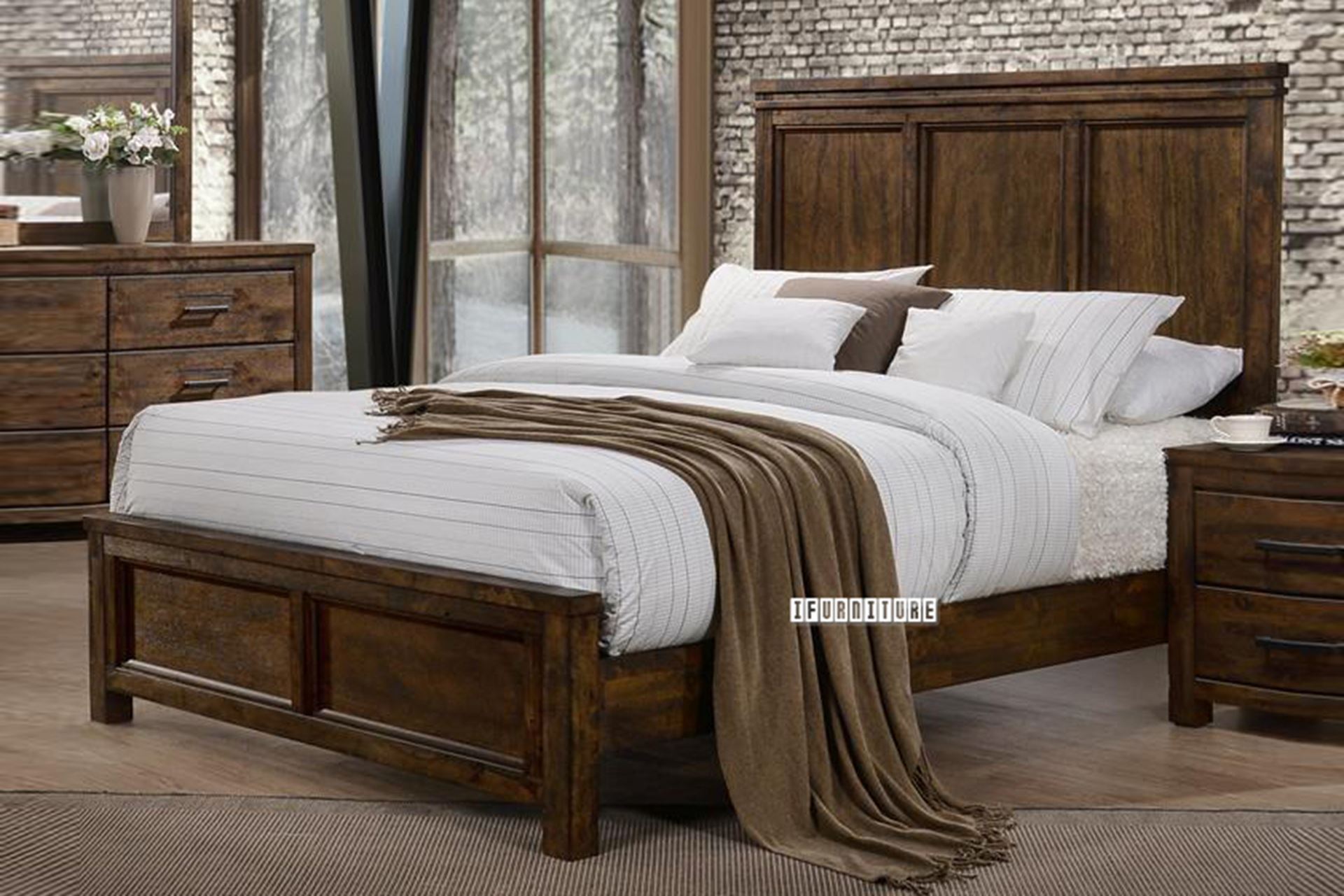 VENTURA Oak Platform Bed Frame- King Size