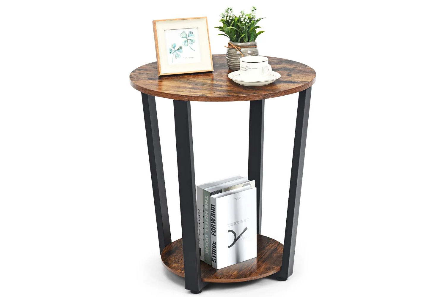 VINA End Table (Rustic Brown)
