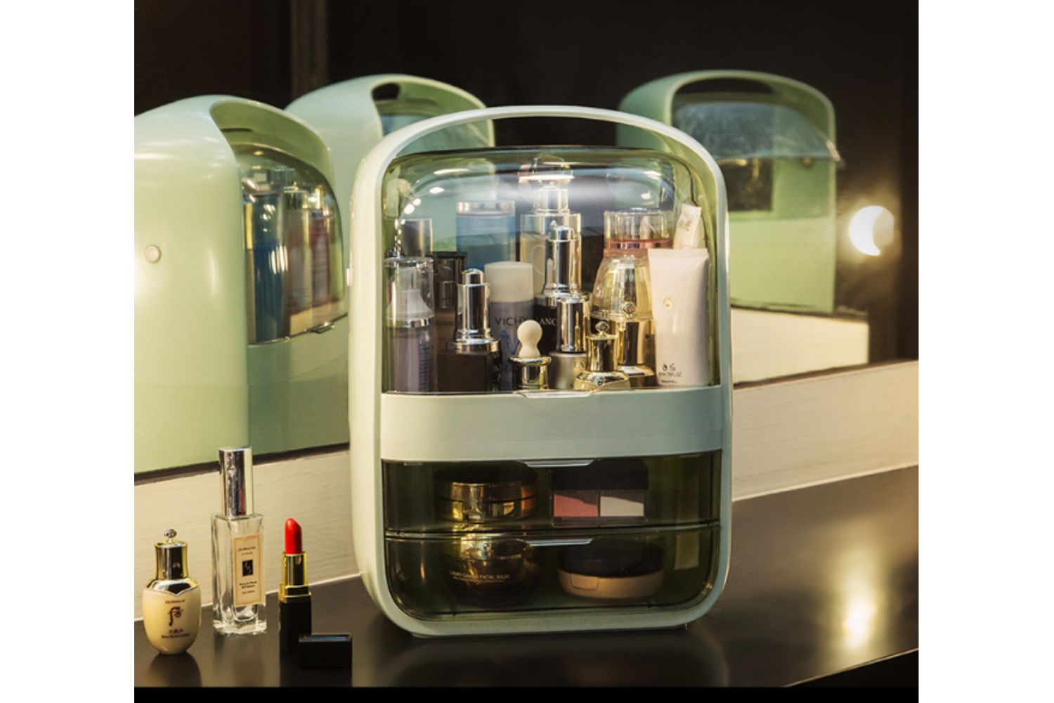 RADIANCE Cosmetic Large/Extra Large Storage Box (Vanilla Green)