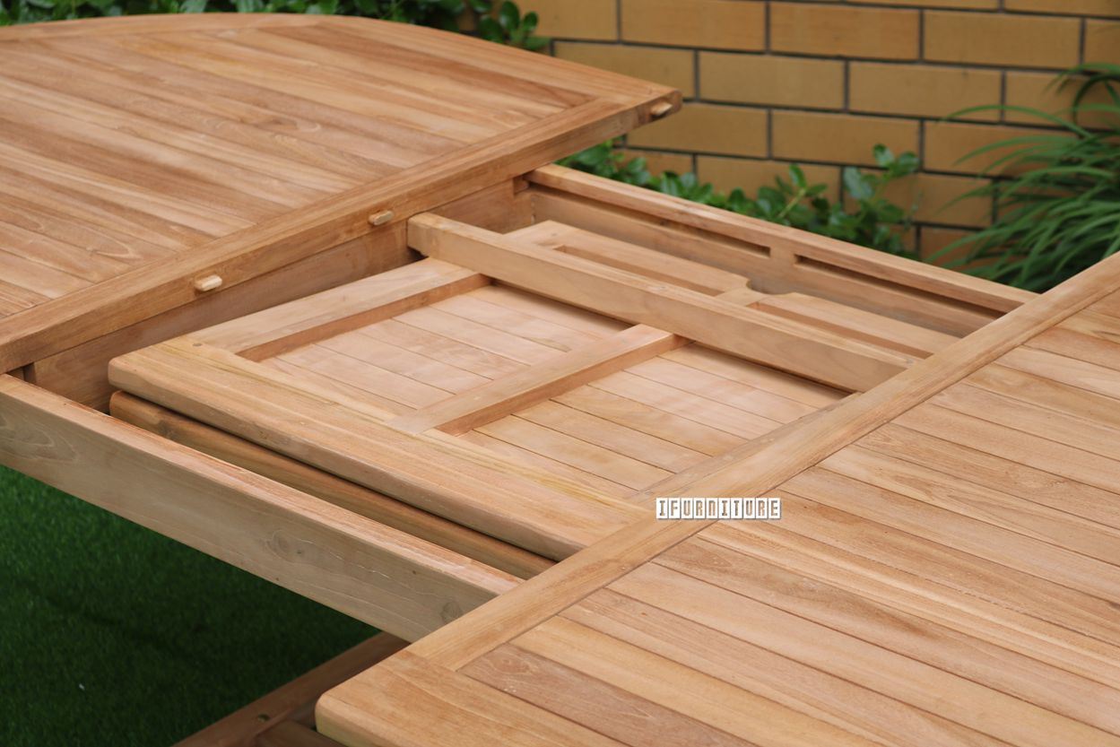BALI 9PC Solid Teak Dining Set - 1.6M - 2.4M Table