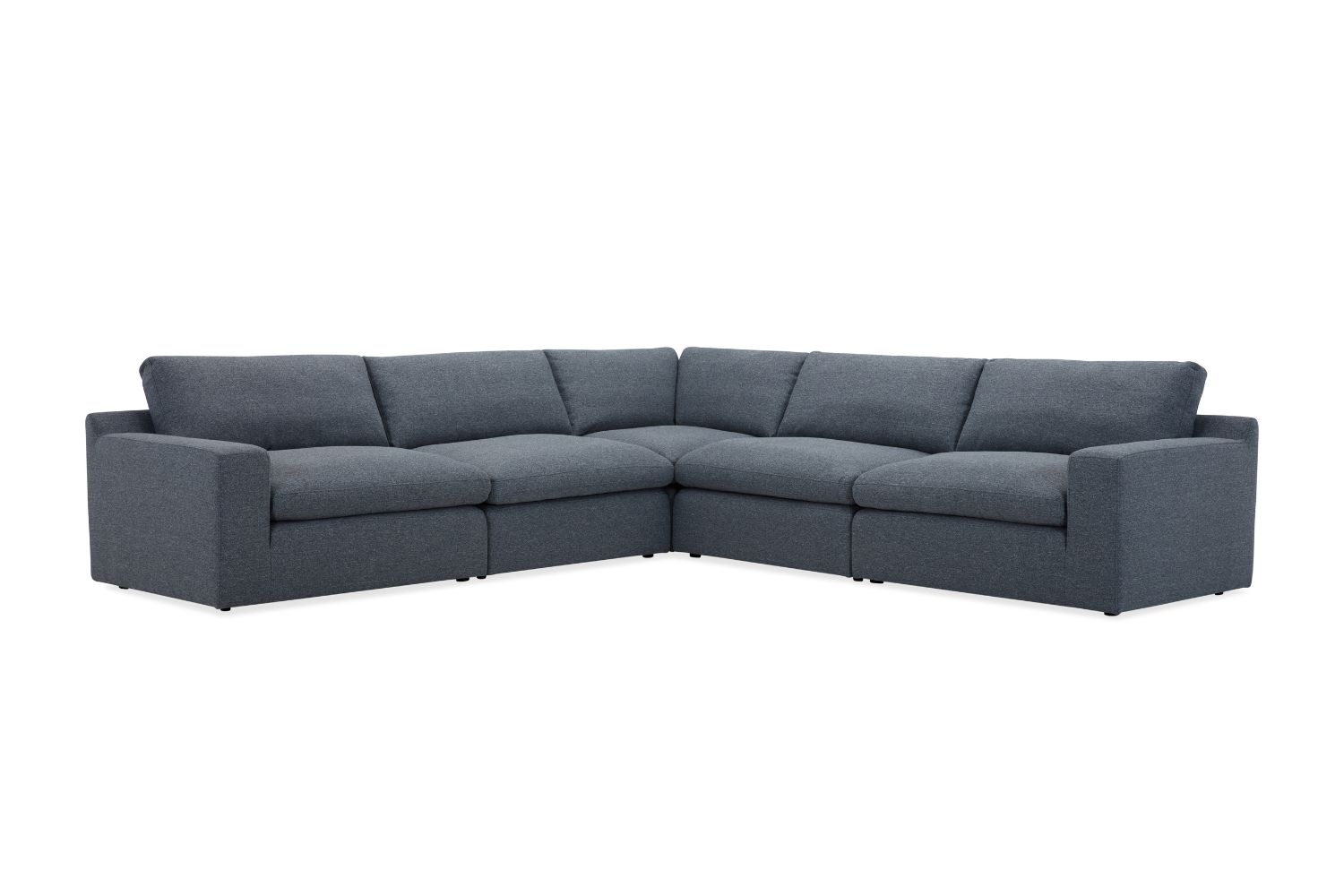 SPLENDOR Feather Filled Fabric Corner Sofa (Dark Grey)