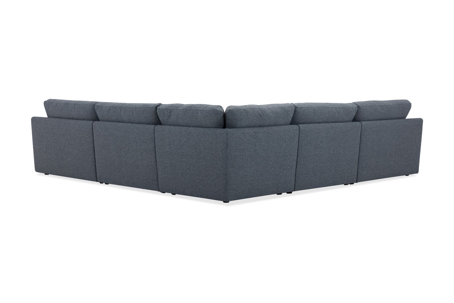 SPLENDOR Feather Filled Fabric Corner Sofa (Dark Grey)
