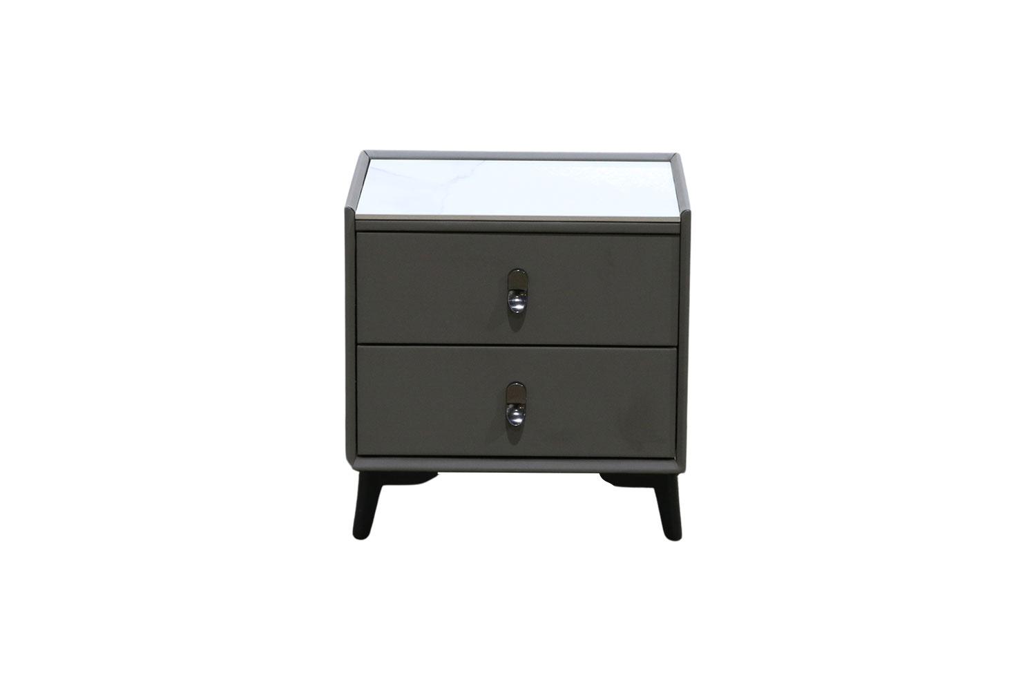SHELL DREAM Sintered Stone 2-Drawer Bedside Table (Grey)