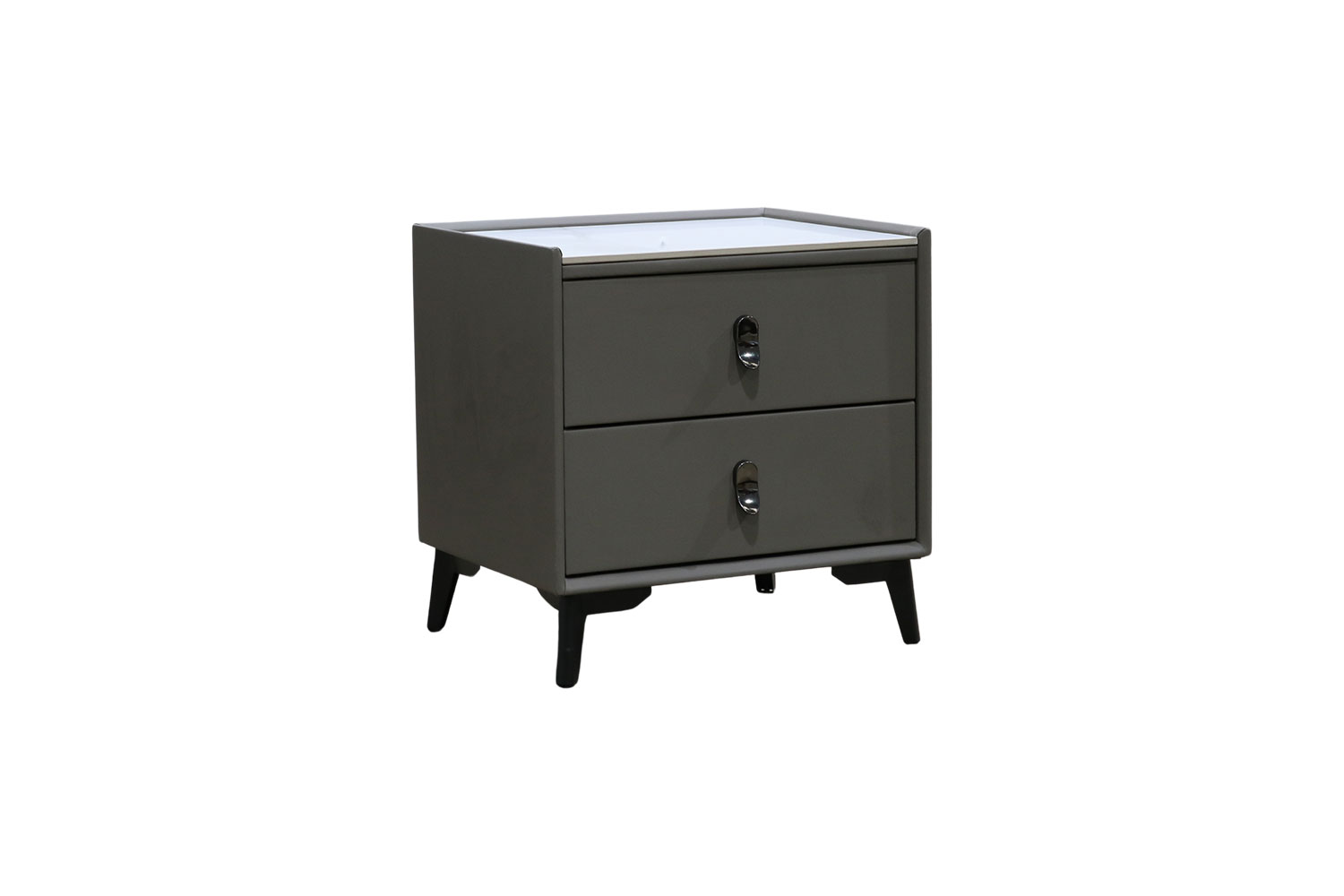 SHELL DREAM Sintered Stone 2-Drawer Bedside Table (Grey)