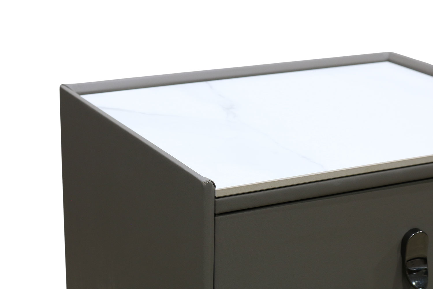 SHELL DREAM Sintered Stone 2-Drawer Bedside Table (Grey)