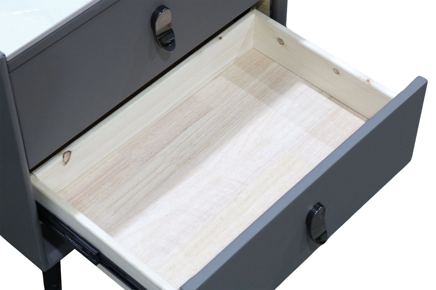 SHELL DREAM Sintered Stone 2-Drawer Bedside Table (Grey)