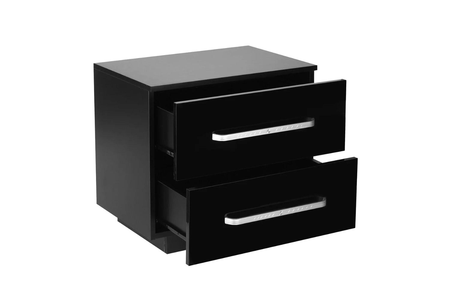 BLAKE LED 2-Drawer Bedside Table (Black)
