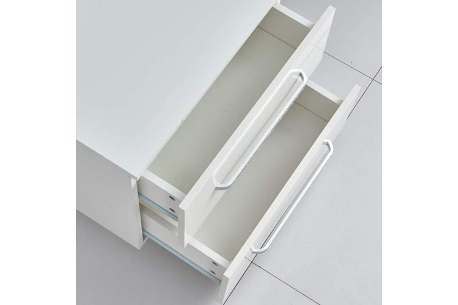 BLAKE LED 2-Drawer Bedside Table (White)