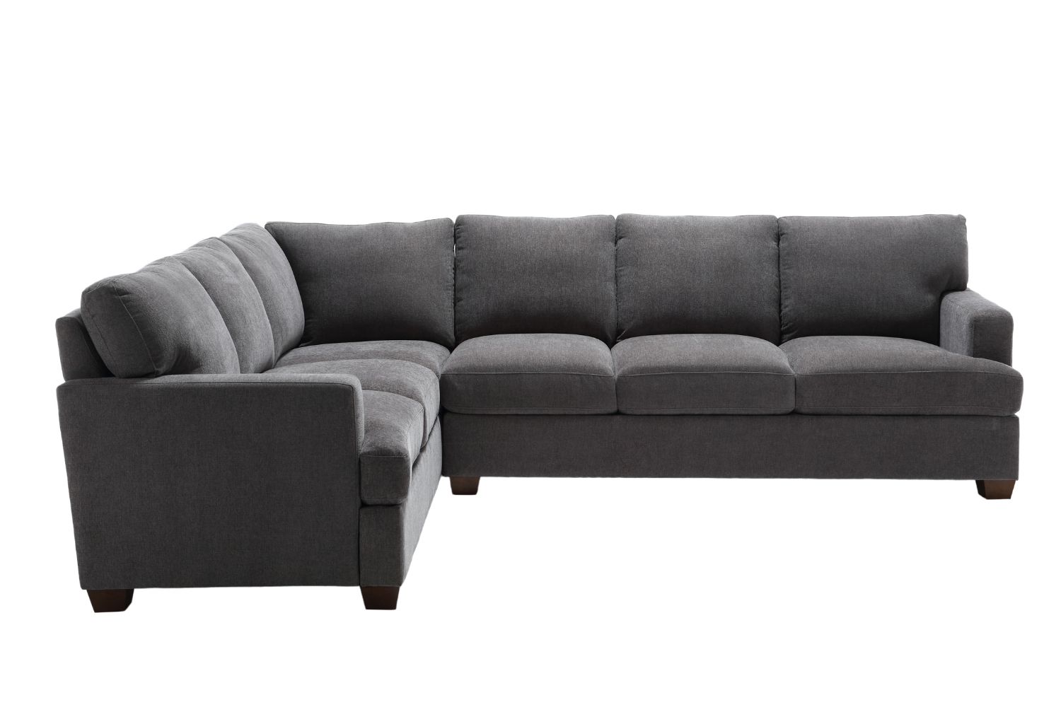 OLYMPIA Fabric Sectional Sofa (Dark Grey)