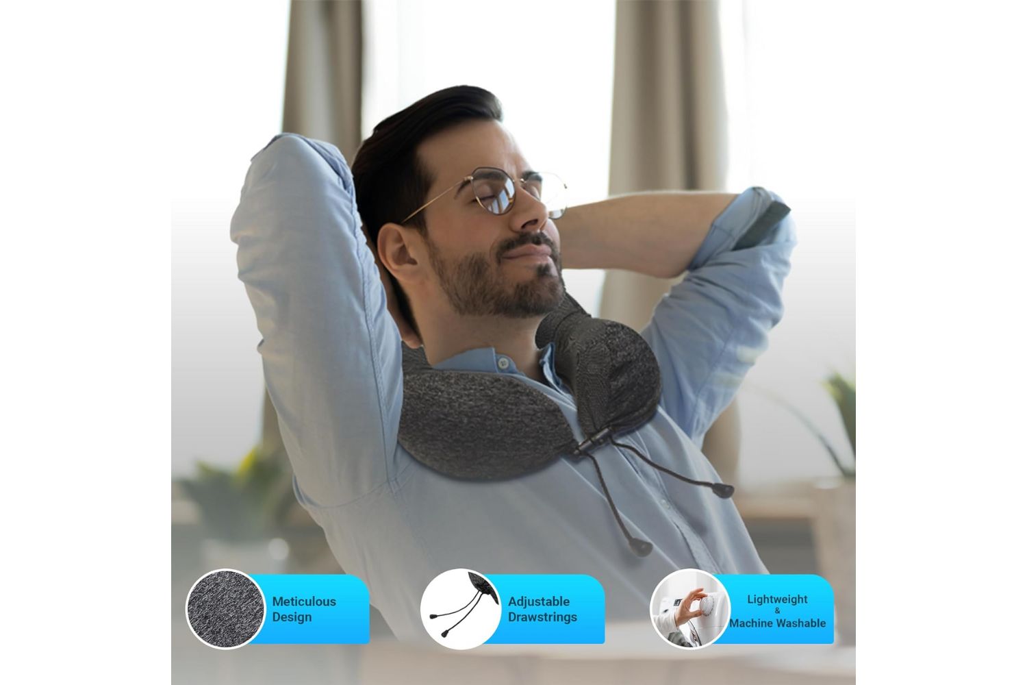 MEMORY FOAM U-Shape Neck Pillow (Dark Grey)